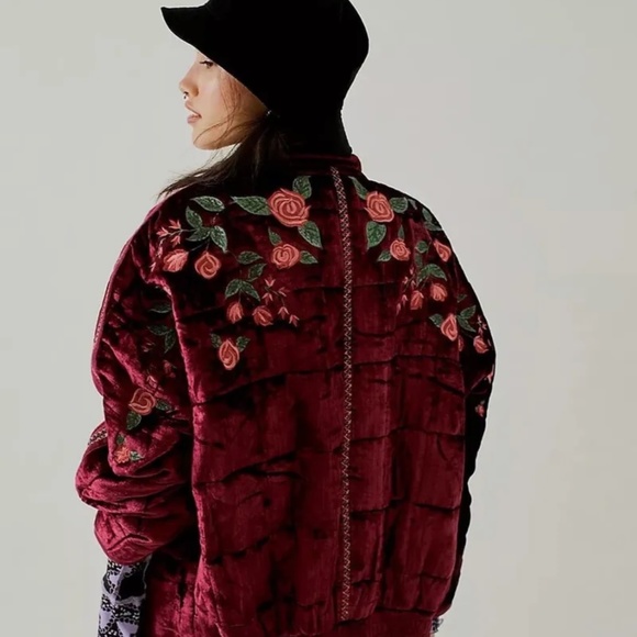 Anna Sui | Jackets & Coats | Free People X Anna Sui Dolman Velvet Embroidered Flower Jacket ...